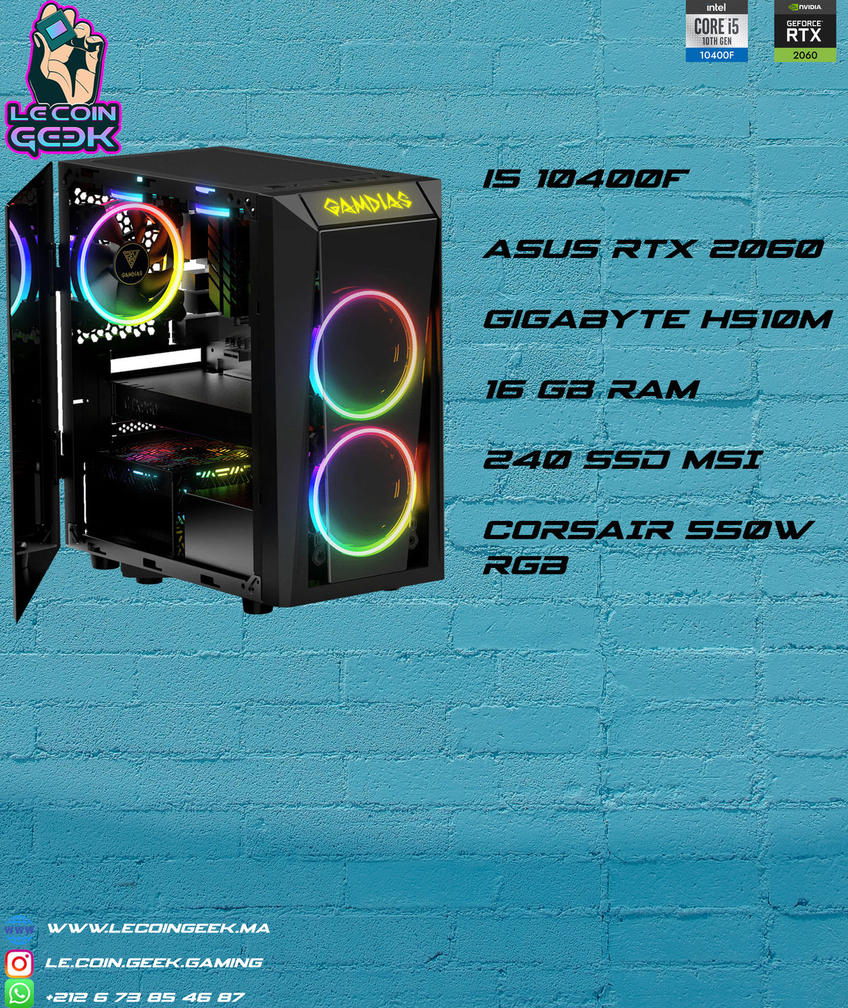 PC GAMER I5 10400f + RTX 2060 — Le Coin Geek